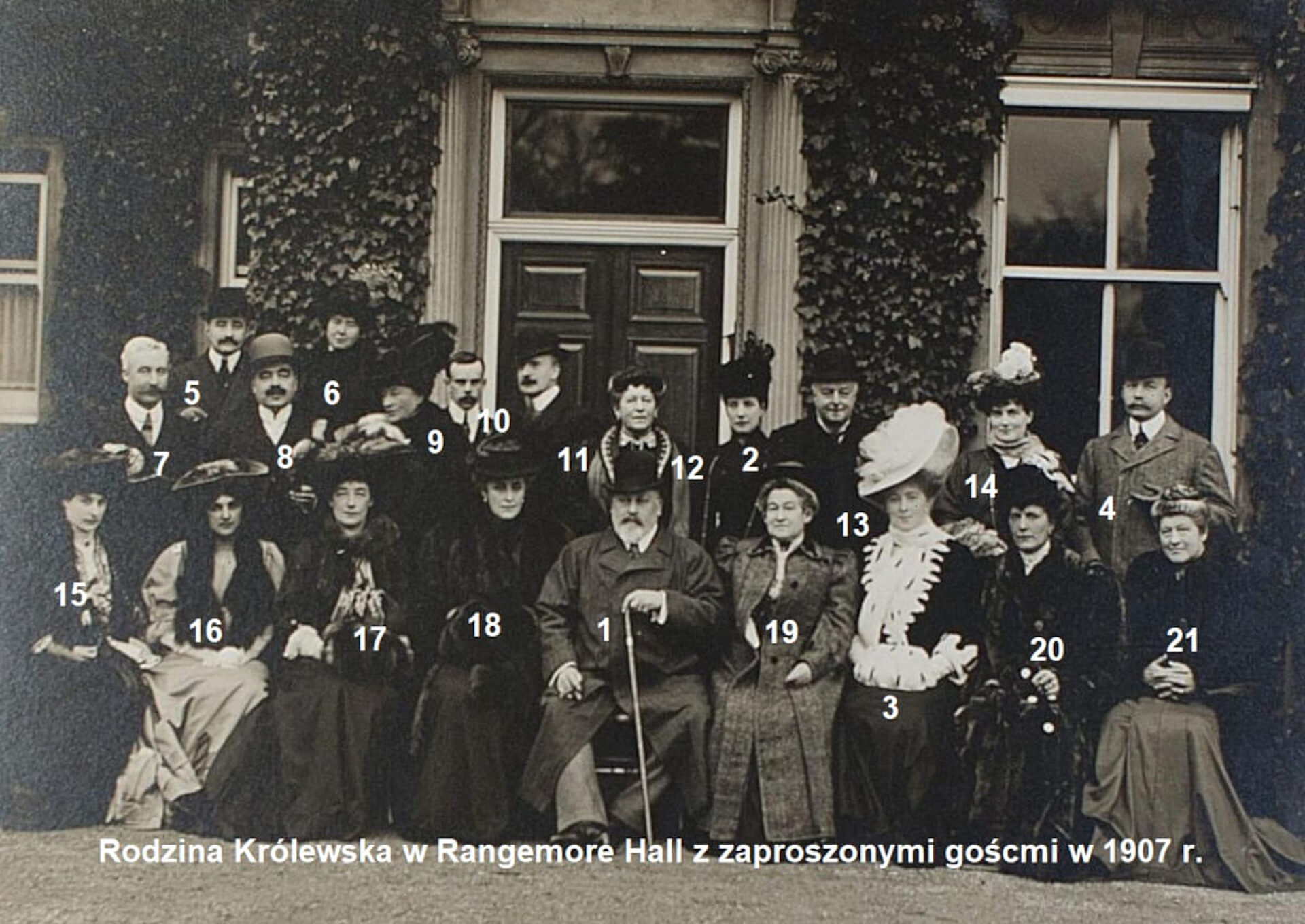 Rodzina Hochberg von Pless na królewskim spotkaniu w Rangemore Hall ...